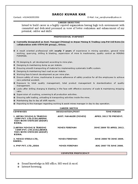 Saroj New Resume Pdf