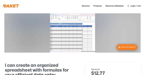 I Can Create An Organized Spreadsheet With Formulas For Your Efficient Data Entry By