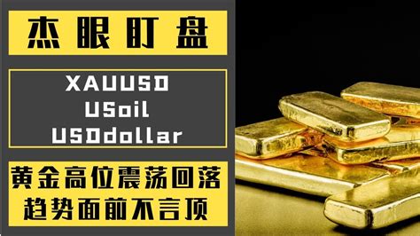 杰眼盯盘——黄金高位震荡回落，趋势面前不言顶，xauusd Youtube