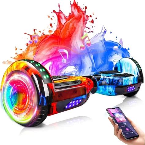 Hoverboard Skate Elétrico 65 Polegadas Com Led E Bluetooth Motor