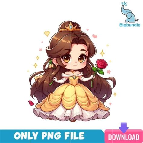 Belle And Rose Disney Princess Chibi Png Bigbundlesvg