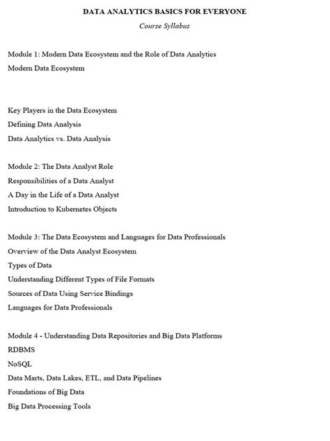 Data Analytics Basics For Everyone Pdf