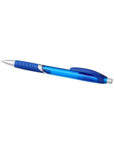 Turbo Translucent Ballpoint Pen With Rubber Grip Branded Pens