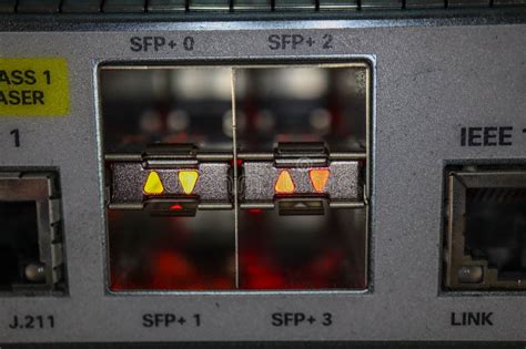 Network Hub Switch And Patch Cables With Lights Stock Image Image Of Digital Optic 271288197