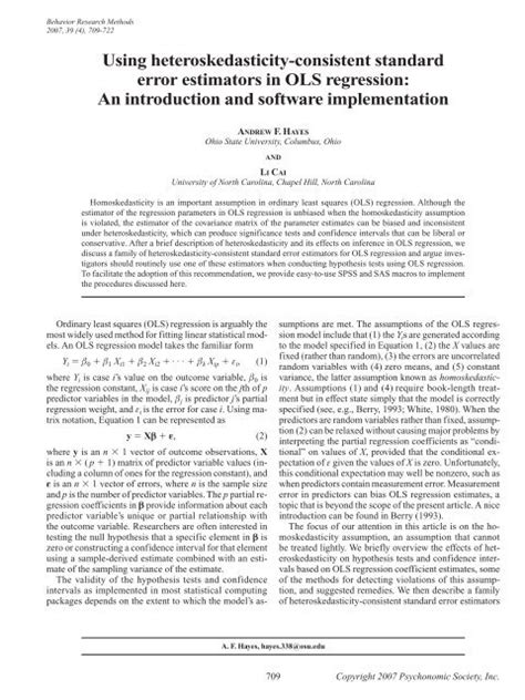Using Heteroskedasticity Consistent Standard Error Estimators In Ols