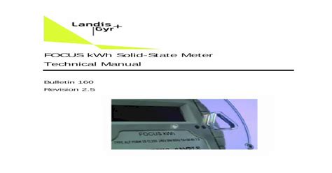 Pdf Focus Kwh Solid State Meter Technical Manual Dokumen Tips