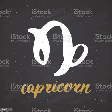 Zodiak Menandatangani Capricorn Dan Huruf Simbol Astrologi Horoskop