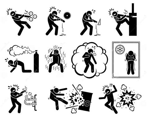 Warning Sign Danger Risk Symbol And Safety Precaution At Workplace