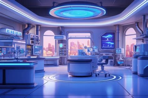 Architecture Building Science Illuminated Premium Ai Generated Image