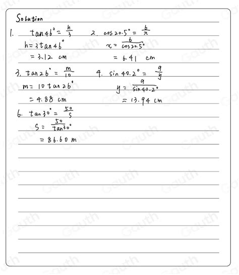 Solved Exercise 31 Find The Lengths Of The Sides Indicated In Letters