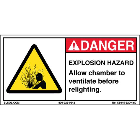 Danger Explosion Hazard Safety Label 2x4