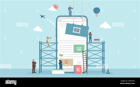 Mobile Web Development Concept Vector Banner Illustration Stock Vector Image Art Alamy