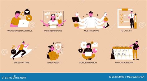 Task Time Management Compositions Stock Vector Illustration Of Network Calendar 251954909