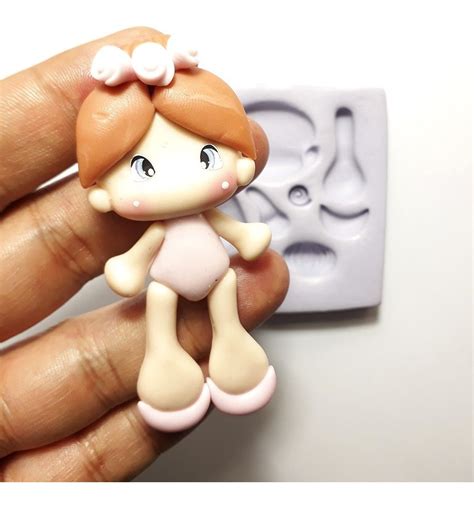 Moldes Silicona Prácticos Porcelana Fría Niña Suni002 7cm Mercado Libre