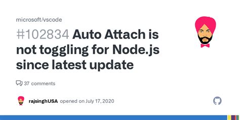 Auto Attach Is Not Toggling For Nodejs Since Latest Update · Issue