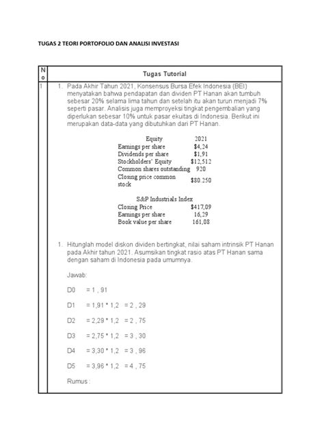 Tuton 2 Teori Portofolio Dan Analisi Investasi Pdf