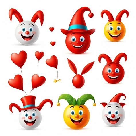 Premium Vector A Collage Of Images Including Devil Ears Red Ears And