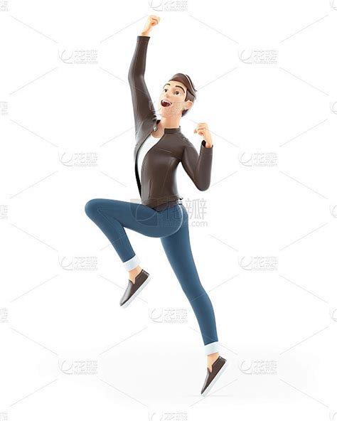 3d卡通人高兴地跳图片其他图片图片素材 花瓣网