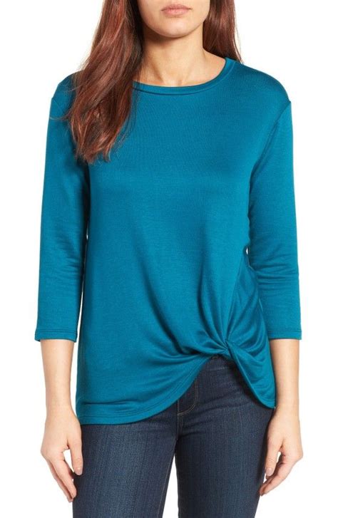 Bobeau Lightweight Twist Hem Top Nordstrom Sweatshirts Hem