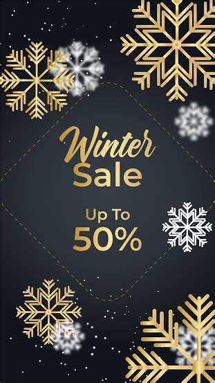 황금 크리스마스 눈송이와 별겨울 포스터 겨울 큰 판매 포스터 겨울 배경 겨울 크리스마스 판매 소셜 미디어 템플릿 디자인 배경 벡터 일러스트레이션 가격에 대한 스톡 벡터 아트