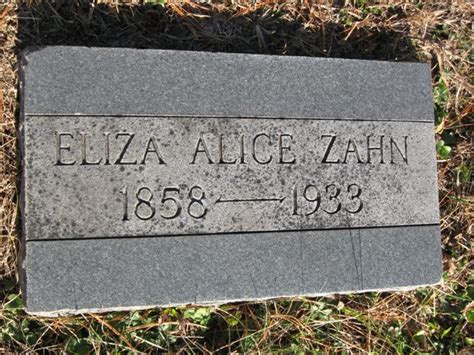 Eliza Alice Lipscomb Zahn 1858 1933 Find A Grave Memorial