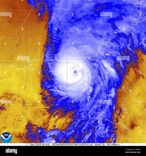 Noaa Satellite Image Of Hurricane Helene As A Category 4 Monster Storm
