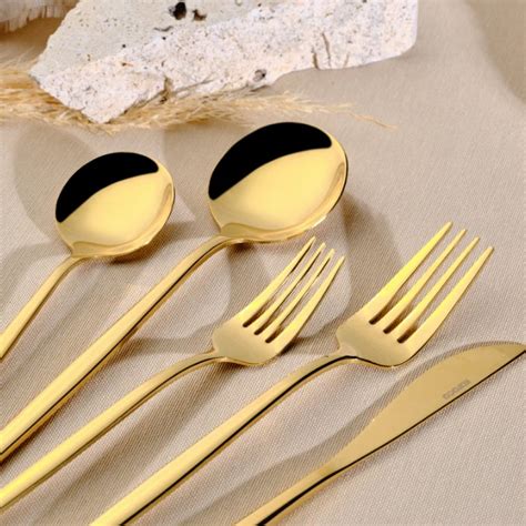 Karaca Besteck Set Karaca Orion Gold 12 Personen 84 Teiliges Besteckset