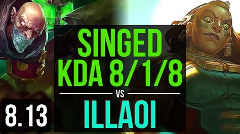 Singed Vs Illaoi Top ~ Kda 818 800 Games ~ Korea Diamond ~ Patch