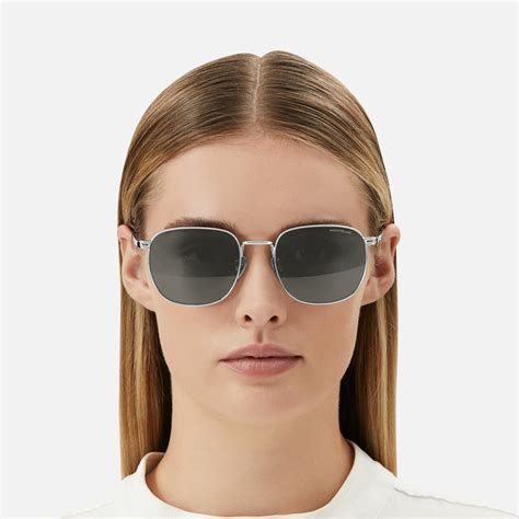 Squared Sunglasses With Silver Coloured Metal Frame Luxury Sunglasses