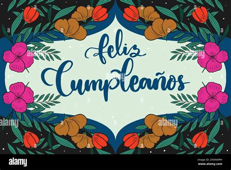 Feliz Cumpleanos Lettering Vector Design Illustration Stock Vector Image Art Alamy