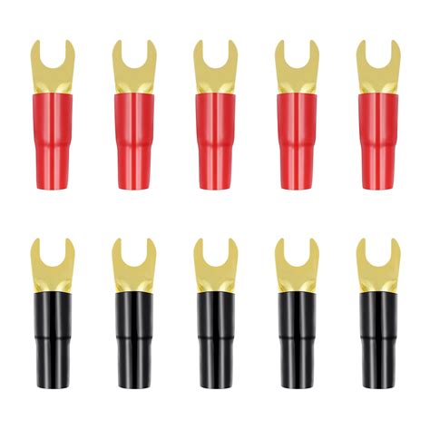 5 Pairs Spade Terminal Adapters Connectors Plugs Crimp Barrier Speaker