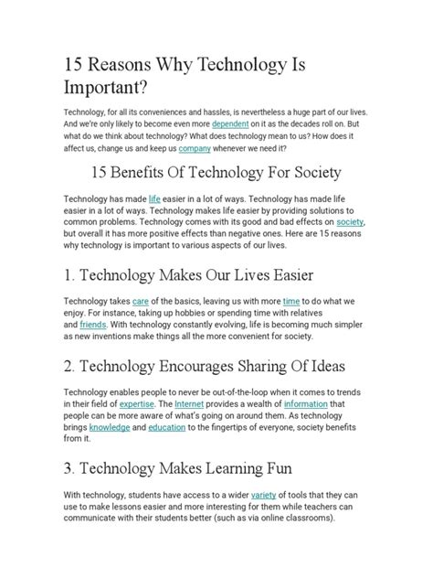 15 Reasons Why Technology Is Important Pdf Social Media Popular