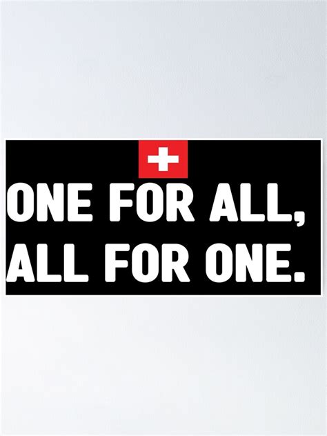 Póster Uno Para Todos Todos Para Un Lema No Oficial De Suiza