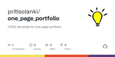 Github Pritisolanki One Page Portfolio Html Template For One Page Portfolio