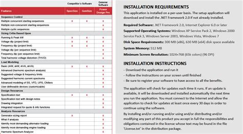 Sizing Program Genset Services Inc