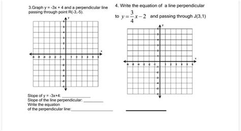 Solved 3graph Y−3x4 And A Perpendicular Line Passing