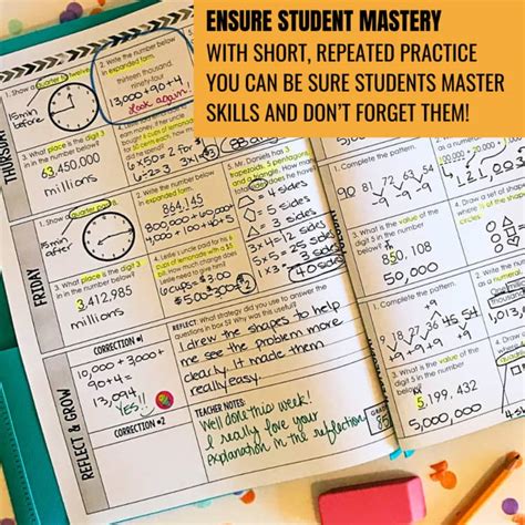 3rd Grade Math Practice Bell Ringer Worksheets State Test Prep Work