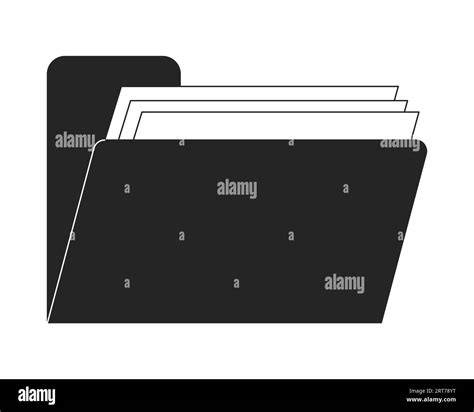 Retro Computer Folder Files Flat Monochrome Isolated Vector Object Stock Vector Image And Art Alamy