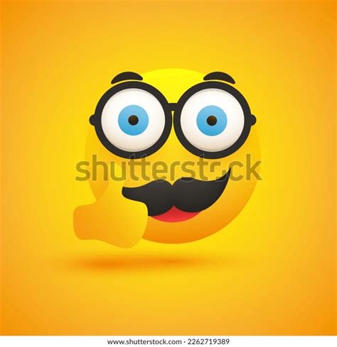 Smiling Nerd Emoji Simple Happy Male Stock Vector Royalty Free