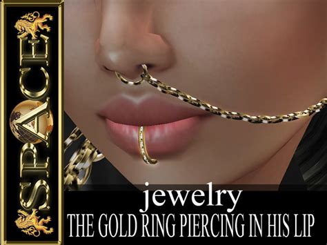 Second Life Marketplace The Gold Ring Piercing In His Lip