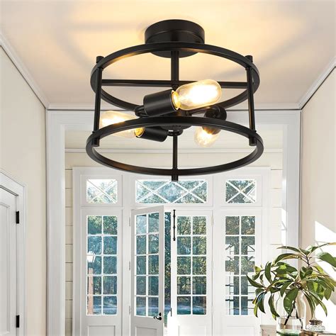 Black Semi Flush Lights Modern Elegance For Low Ceilings