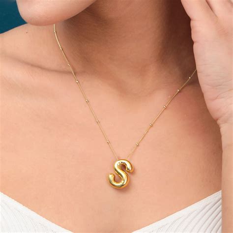 Bubble Initial Necklace 925 Sterling Silver Bubble Letter Etsy Artofit