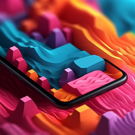 Premium Ai Image Brightly Colored Abstract 3d Rendering Of A