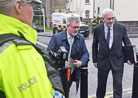 Jeffrey Donaldson Listens In Silence As Footage Is Played Of A Police Interview With Complainant