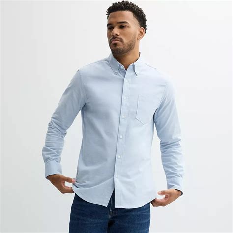 Mens Sonoma Goods For Life® Long Sleeve Slim Fit Perfect Length Button