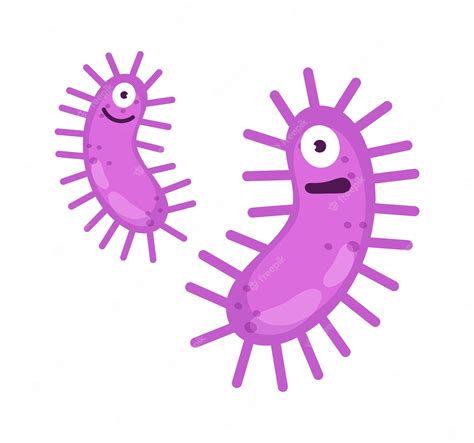 Bacterias De Dibujos Animados O Ilustración Vectorial De Personajes