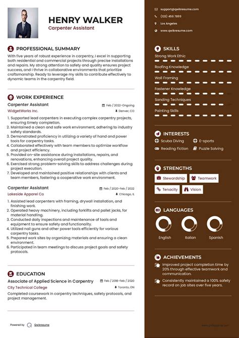 10 Carpenter Assistant Resume Samples And Templates For 2025