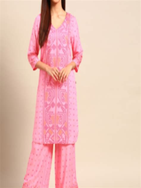 Buy Anouk Women Pink Ethnic Motifs Printed Regular Kurta With Palazzos