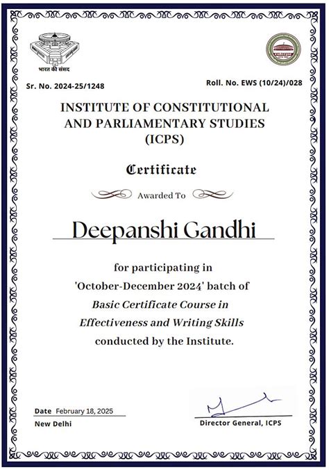 deepanshi gandhi on linkedin certificate course in effectiveness and writing skills by the
