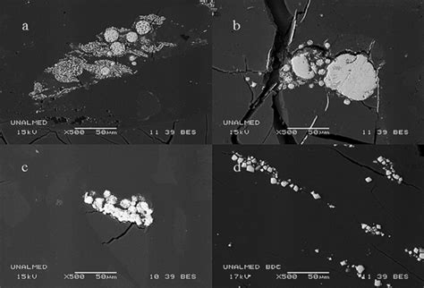 Sem Images Original Sample A Framboidal Pyrite And Aggregates B